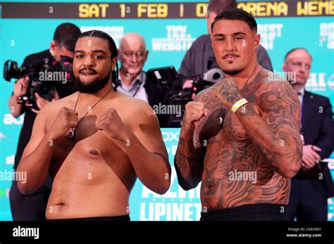 Jamie Tkv Left And Michael Webster Right Following A Weigh In During The Weigh In At Boxpark