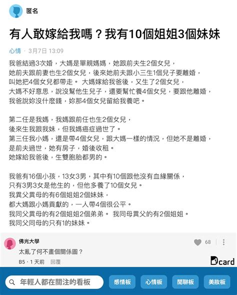 Dcard 爸爸有16個小孩，其中10個跟他沒有血緣關係😳