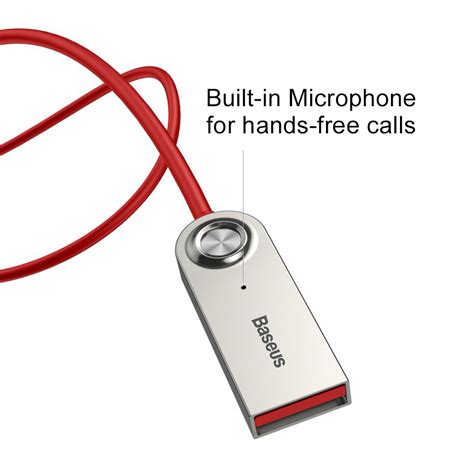 Baseus 3 5mm Bluetooth Audio Receiver Adapter Cable Red