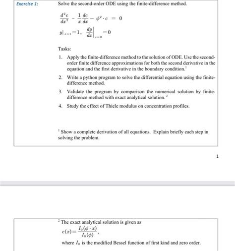 Exercise Solve The Second Order ODE Using The Chegg