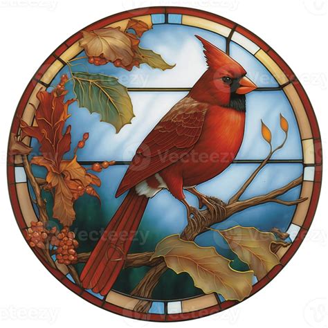 Stained Glass Style Cardinal Bird 24624233 Png