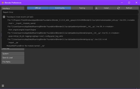 Enabling Error Issue GPUOpen LibrariesAndSDKs RadeonProRenderBlenderAddon GitHub