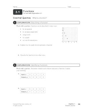 Fillable Online Essential Question What Is A Function Fax Email Print PdfFiller
