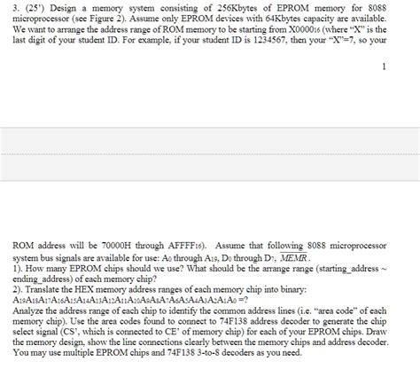 Solved 25 Design A Memory System Consisting Of 256kbytes Of Eprom