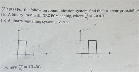 Solved Pts For The Following Communication System Find Chegg