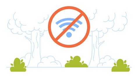 수풀과 나무가 있는 공원 장치 없이 시간 보내기 인터넷 해독 Wifi 표시가 없습니다 만화 벡터 일러스트 레이 션 걷기에 대한 스톡 벡터 아트 및 기타 이미지 Istock
