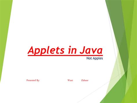 Applets In Java Pptx