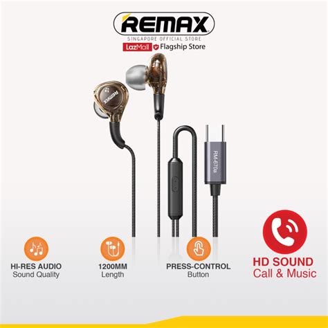 Remax Audio RM 670a Type C Digital Transparent Shell Wired Stereo HD Sound Earphone For Music