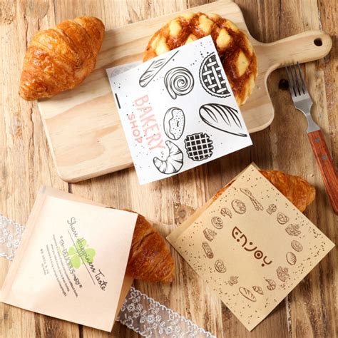 50pcs Food Wrapper Bags Greaseproof Bread Bag For Sandwich Burger Donut