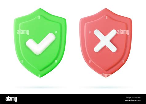 3d Correct Incorrect Sign Right And Wrong Mark Icon Green Tick And Red Cross Flat Symbol