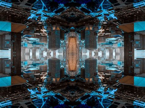 Mirrored Geometry Lines And Shapes Symmetry Perspective Intricate Pattern Hi Tech Abstract