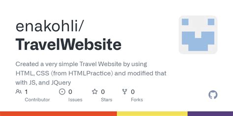 Github Enakohlitravelwebsite Created A Very Simple Travel Website By Using Html Css From