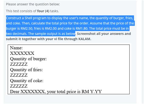 Solved Construct A Shell Program To Display The Users Name Chegg