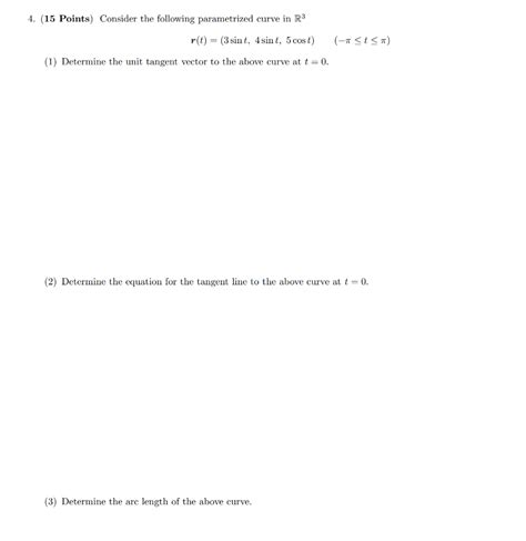 solved 4 15 points consider the following parametrized