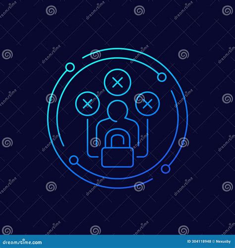 Fixed Mindset Icon Linear Design Stock Illustration Illustration Of