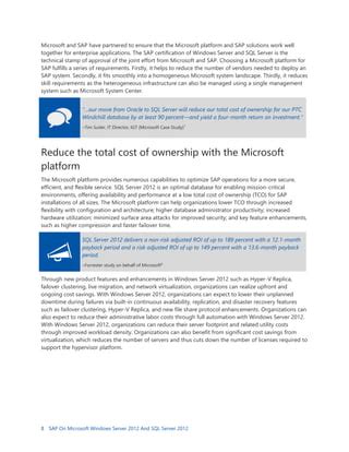Sap On Windows Server 2012 And Sql Server 2012 White Paper Final PDF