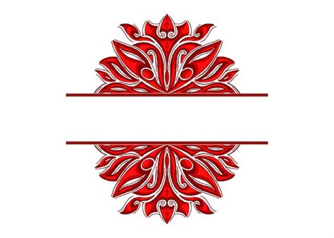 Red Orament Frame Border Vector Para Design De Decoração Vetor Premium