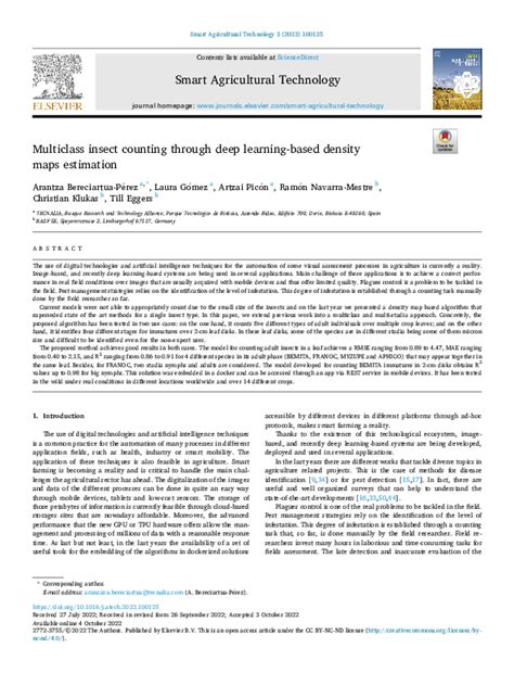 Pdf Multiclass Insect Counting Through Deep Learning Based Density Maps Estimation