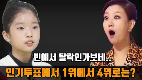 미스트롯3 아쉬운 결과 빈예서 인기투표에서 1위에서 4위로는 마스터 장윤정 심사 거부 Youtube