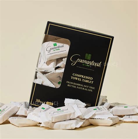[게런티드 By 바스틀리] 빨아쓰는 친환경 압축타올 행주 수건 30개입 박스형 천연 대나무 100 휴대용 캠핑 여행 골프 코인 티슈 더사다