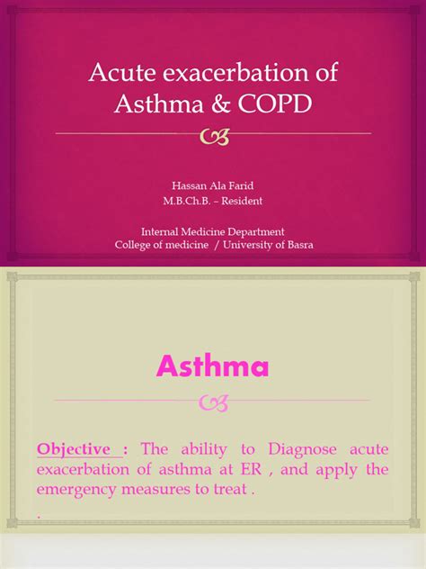 5th Lecture Asthma And Copd Pdf Asthma Chronic Obstructive Pulmonary Disease
