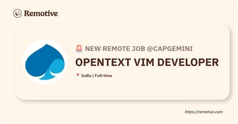 Hiring OPENTEXT VIM DEVELOPER Capgemini