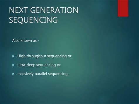 Next Generation Sequencing Ppt