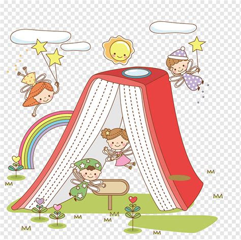 만화 아이 일러스트 다섯개 별 작은 천사 만화 별 독서 Png Pngwing