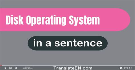 Disk Operating System In A Sentence