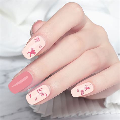 Usyfakgh Nail Stickers Pink Style Full Wraps Polish Stickers Self