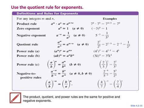 Quotient Rule Exponents