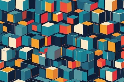 Abstract Cube Motif Vector Seamless Pattern Design Awesome For Classic Product Design Fabric