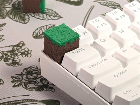 Pixel Grass Block Keycap Voxel Artisan Keyboard Accent Etsy