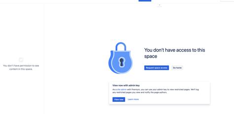 unable to access space as a site admin error you don t have permission to see the content in
