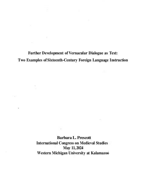 Pdf Further Development Of Vernacular Dialogue As Text Two Examples