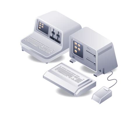 Retro Classic Computer Technology Infographic Vector Image