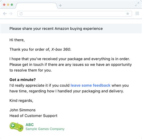 Asking For Customer Feedback Template