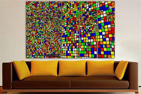 Tetris Canvas Abstract Wall Art Tetris Wall D Cor Abstraction Etsy