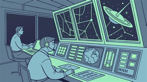 Control Panel Monitors Screens Technology Interface And Futuristic Command Center Vector Design