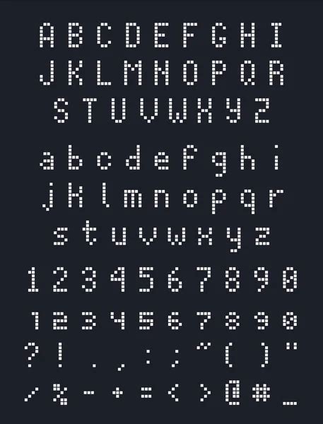 Pixel Font Alphabet Letras Y Números Retro Videgame Type Vector De Stock 190709276 De ©extracoin