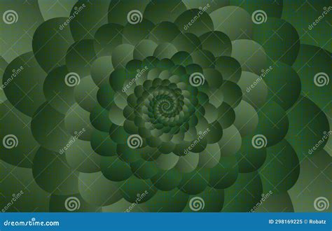 Fibonacci Spiral Background Abstract Green Nautilus Fibonacci Pattern