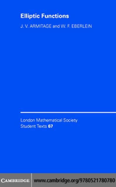 Elliptic Functions Cambridge Pdf
