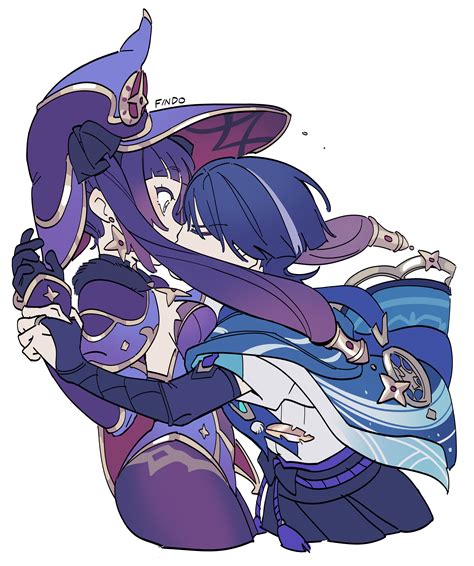 Scaramouche Mona And Wanderer Genshin Impact Drawn By Findoworld Danbooru