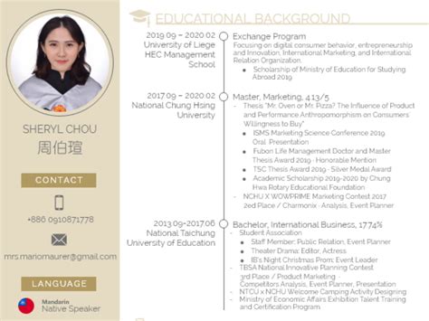 個人簡歷表 Po Hsuan Chou 的作品集