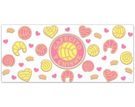Cafecito Y Chisme Svg Libbey Glass Wrap Svg Pan Dulce Concha 16oz 20oz Libby Beer Can Full Wrap