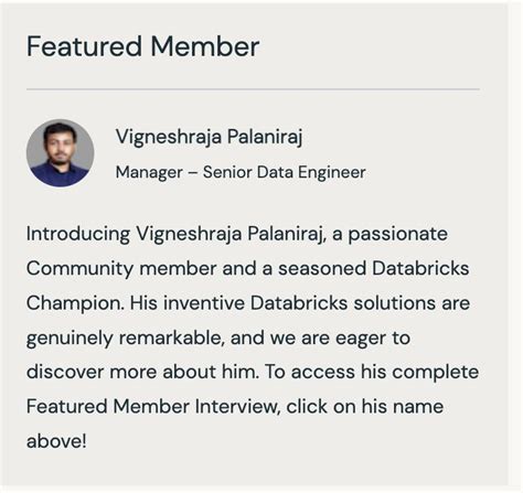 Vigneshraja Palaniraj On Linkedin Databricks Databrickscommunity