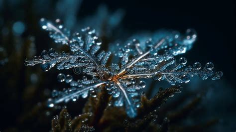 Snowflake Close Up Background For Graphic Design Or Powerpoint Presentations Ai Generated Stock