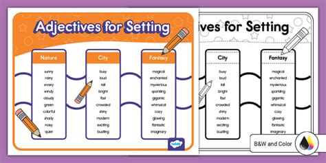 Adjectives For Setting Word Mat Teacher Made Twinkl