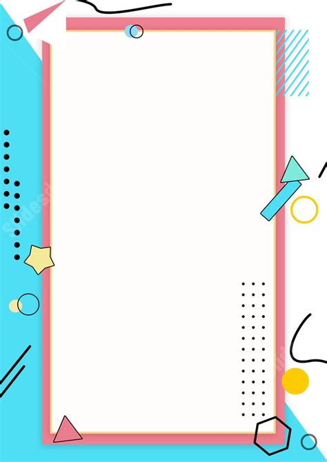 Geometric Abstract Lines At The Border Of Memphis Page Border Background Word Template And