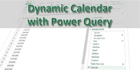 Dynamic Calendar With Power Query Or Power Bi Take 2 Excel Unpluggedexcel Unplugged